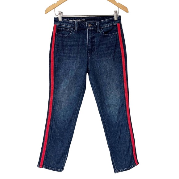 Talbots | Jeans | Talbots High Waist Modern Ankle Red Stripe Jeans Sz ...